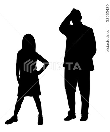Desperate parent with his defiant disobedient...-插圖素材 [58965420] - PIXTA圖庫