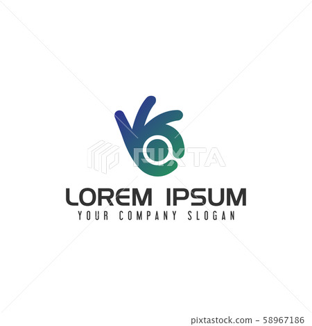 hand finger logo design concept template - Stock Illustration [58967186 ...