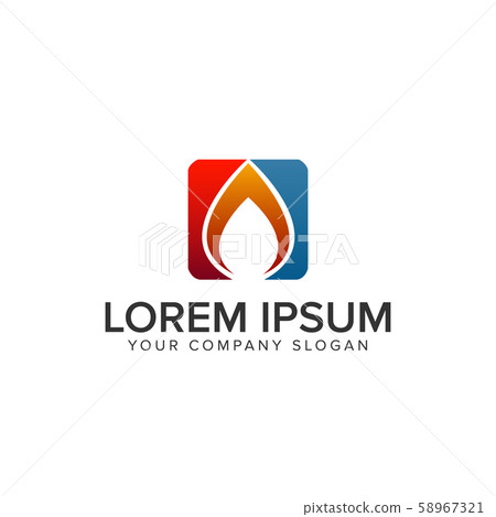 fire ignition Logo design concept template - Stock Illustration ...