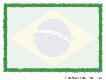 Border made with Brazil national flag. - Stock Illustration [58968303 ...