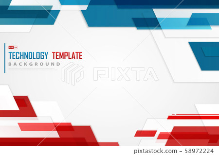 Abstract blue red tech template of contrast... - Stock Illustration ...