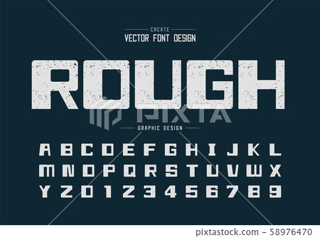 Texture Font and grunge bold alphabet vector - Stock Illustration ...