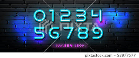 Neon Light number vector collections design - Stock Illustration ...