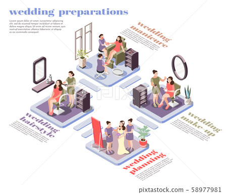 Wedding Preparations Isometric Flowchart - Stock Illustration [58977981 ...