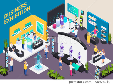 Business Exhibition Isometric Composition - Stock Illustration [58978210] - PIXTA