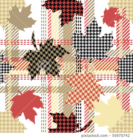 Red, black and beige autumn plaid. - Stock Illustration [58978742] - PIXTA