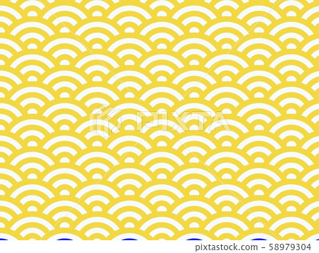 Japanese design gold wave pattern - Stock Illustration [58979304] - PIXTA
