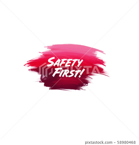 Hand-written lettering brush phrase Safety First - Stock Illustration ...