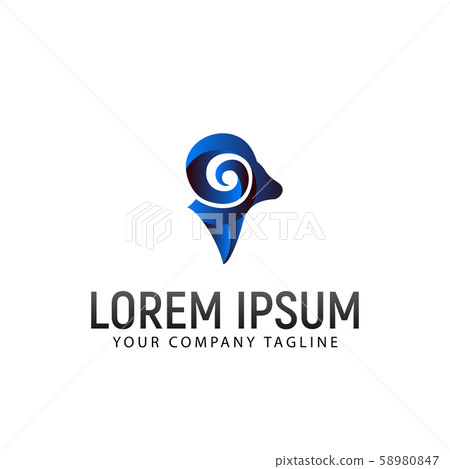 sheep head modern logo design concept template - Stock Illustration ...