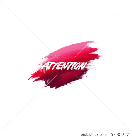 Hand-written lettering brush phrase Attention with - Stock Illustration ...