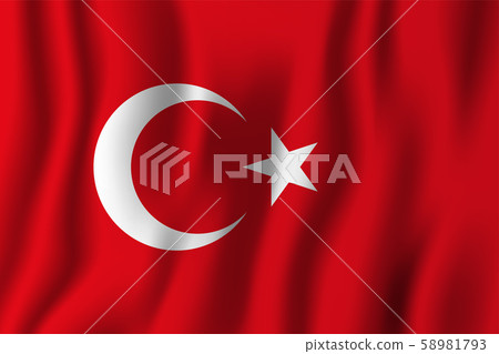Turkey realistic waving flag vector illustration. - Stock Illustration ...