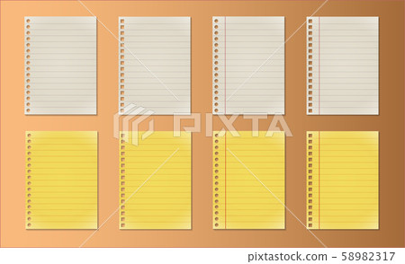 Set realistic old empty paper page vector - Stock Illustration ...