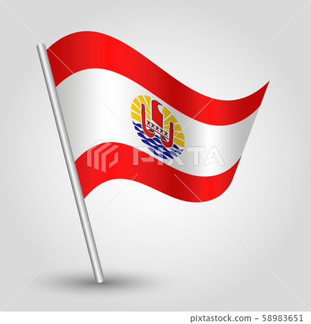 vector waving simple triangle polynesian flag - Stock Illustration ...