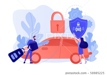 Car alarm system concept vector illustration. - Stock Illustration ...