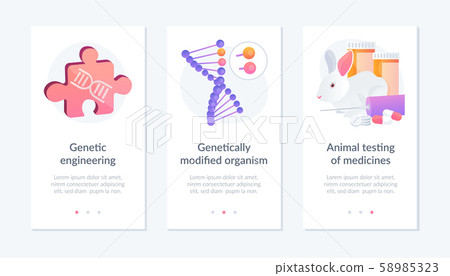 Genetic engineering webpage template. - Stock Illustration [58985323 ...