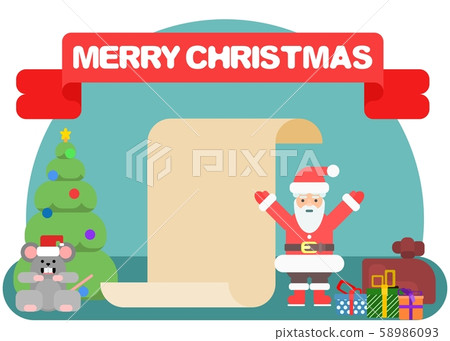 Santa Poster Merry Christmas. holiday card new - Stock Illustration ...