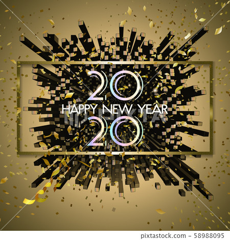 Happy new year 2020 surprise celebration banner - Stock Illustration ...