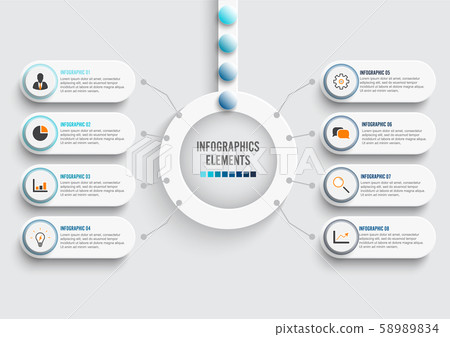 Vector infographic template with 8 options - Stock Illustration ...