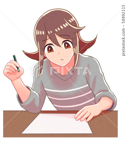 Illustration of a girl who does not understand... - Stock Illustration ...