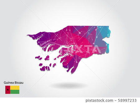 Vector polygonal guinea Bissau map. Low poly - Stock Illustration [58997233] - PIXTA