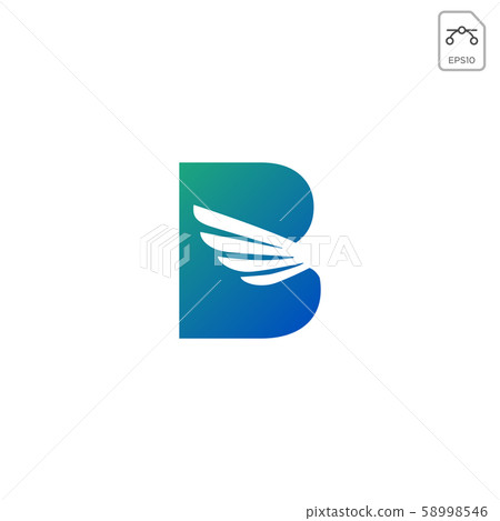 wings logo initial b abstract design vector icon - Stock Illustration ...