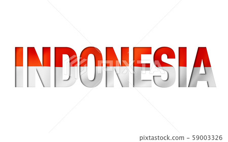 indonesian flag text font - Stock Illustration [59003326] - PIXTA