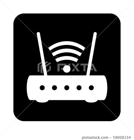 Router icon on black. - Stock Illustration [59008134] - PIXTA