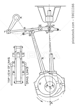 Eccentric Motion of the Steam Engine Crank in Full - Stock Illustration ...