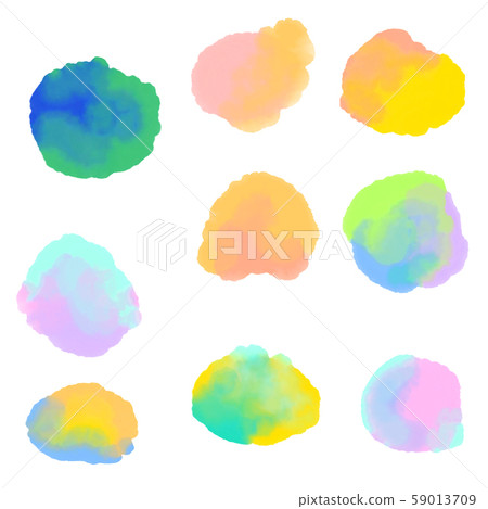 Colorful watercolor set isolated on white. - Stock Illustration ...