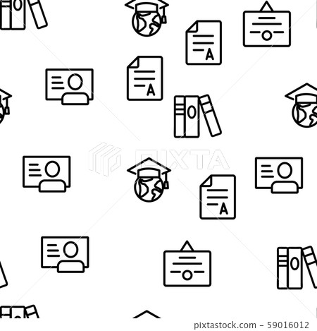 Academy Study Vector Seamless Pattern - Stock Illustration [59016012 ...