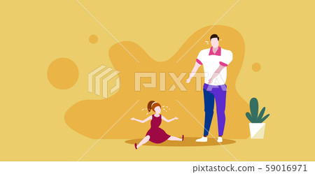 sad father crying with little daughter... - Stock Illustration ...
