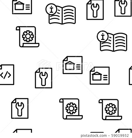 Technical Documentation Vector Seamless Pattern - Stock Illustration ...
