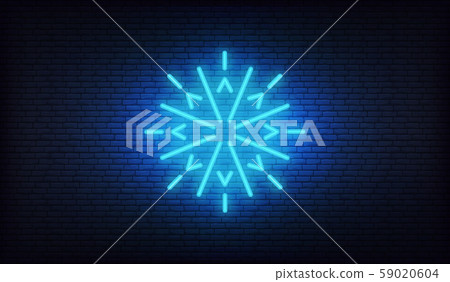 Snow icon neon. Vector glowing neon white... - Stock Illustration ...