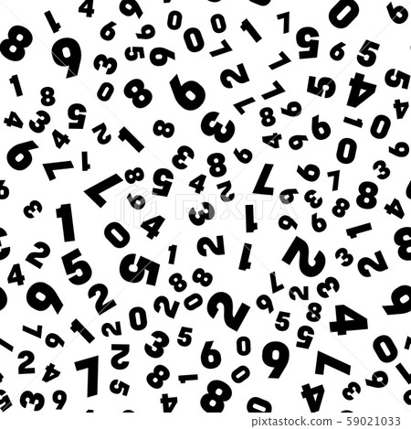 Numeral seamless pattern background. Black... - Stock Illustration ...