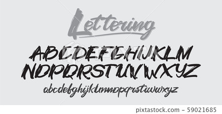 Lettering font isolated on white background - Stock Illustration ...