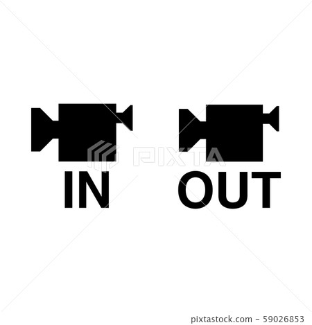 Black VDO IN OUT symbol for banner, general... - Stock Illustration ...