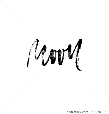 Moon word. Modern dry brush calligraphy.... - Stock Illustration ...