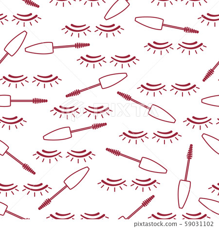 Vector seamless pattern with mascara, eyelashes - Stock Illustration ...