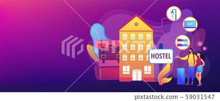 Hostel services concept banner header - Stock Illustration [59031547 ...