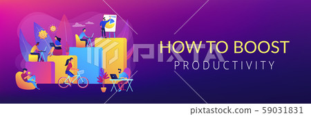 Modern workplace concept banner header - Stock Illustration [59031831 ...