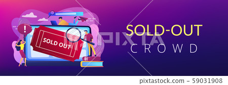 Sold-out event concept banner header. - Stock Illustration [59031908 ...