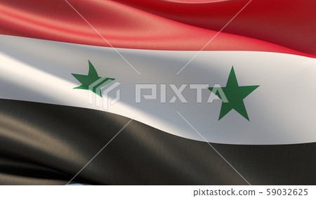 High resolution close-up flag of Syria. 3D... - Stock Illustration ...