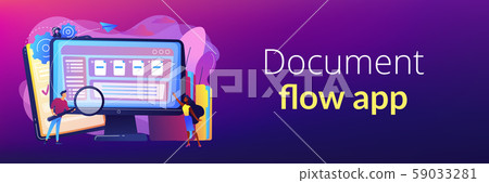 Document management soft concept banner header. - Stock Illustration ...
