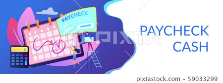 Paycheck concept banner header.-插圖素材 [59033299] - PIXTA圖庫