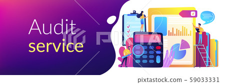 Audit service concept banner header. - Stock Illustration [59033331 ...