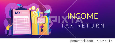 Tax form concept banner header. - Stock Illustration [59035217] - PIXTA