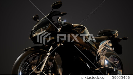 moto sport bike in dark studio with bright lights - Stock Illustration ...