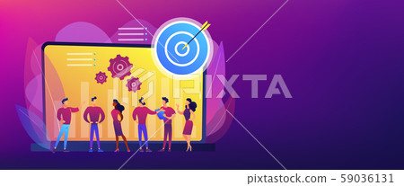 Performance management concept banner header. - Stock Illustration ...
