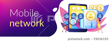 Mobile expense management concept banner header. - Stock Illustration ...