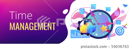 Time management concept banner header. - Stock Illustration [59036783 ...